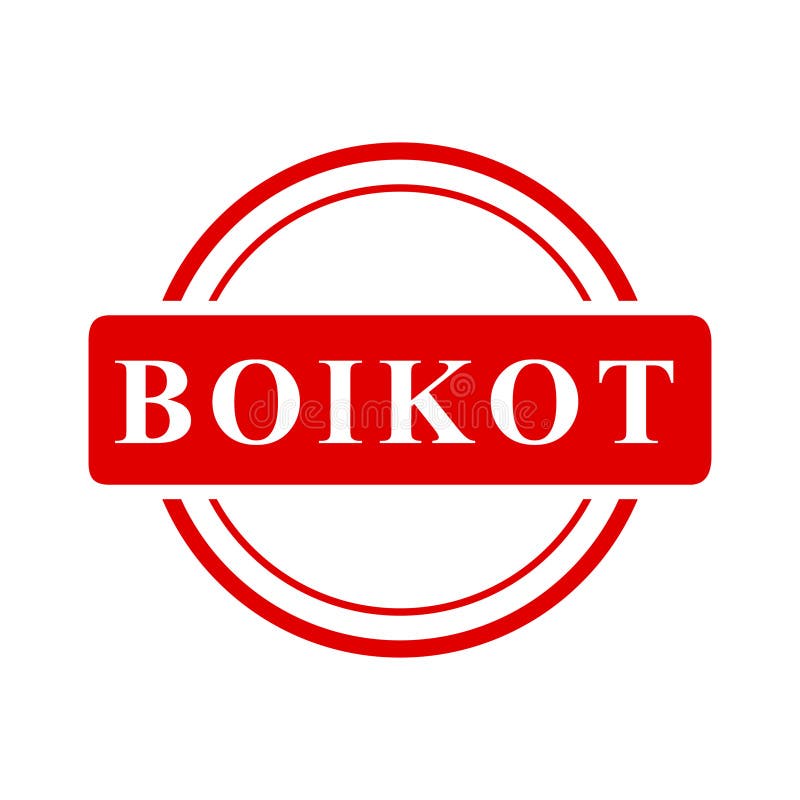 Boikot, Boycott in Indonesia Languange, Simple Vector Circle Red Simple ...