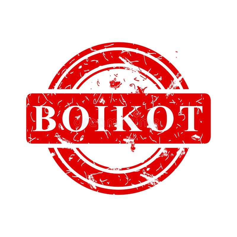 Boikot, Boycott in Indonesia Languange, Simple Vector Circle Rust Dirty ...