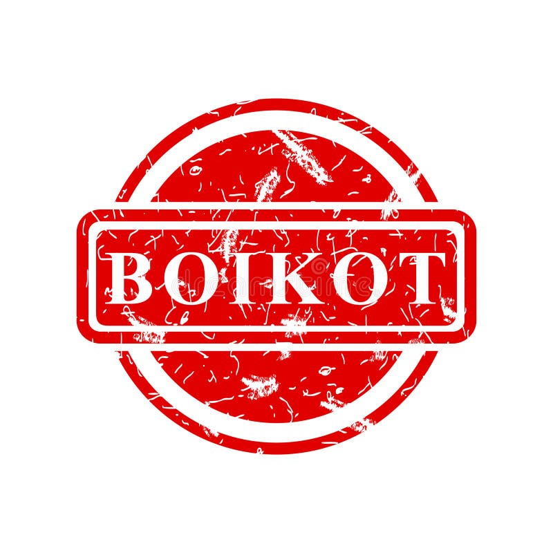 Boikot, Boycott in Indonesia Languange, Simple Vector Circle Rust Dirty ...