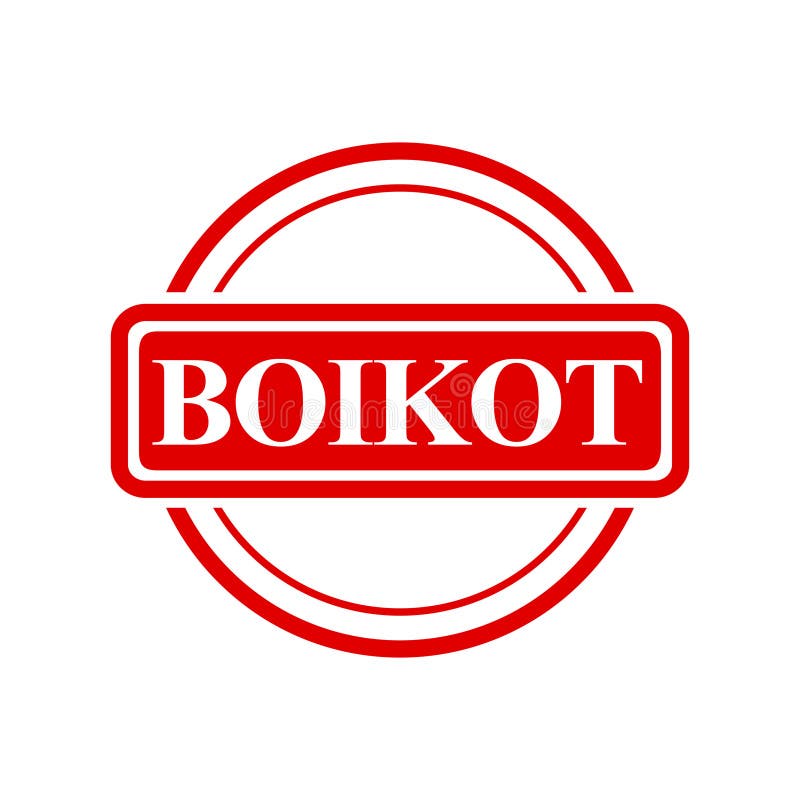 Boikot, Boycott in Indonesia Languange, Vector Red Rectangle Vector ...