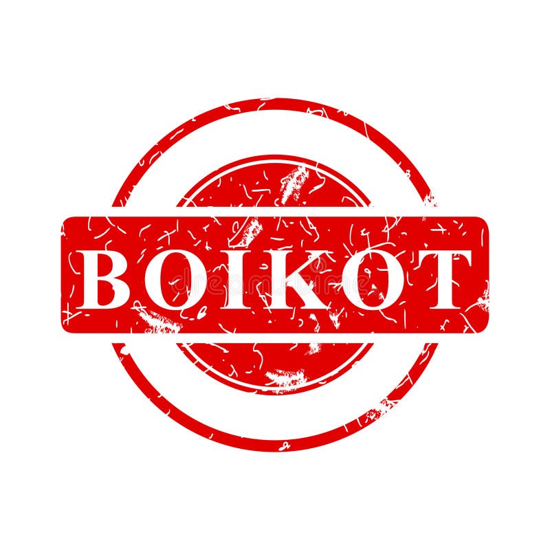 Boikot, Boycott in Indonesia Languange, Simple Vector Circle Rust Dirty ...