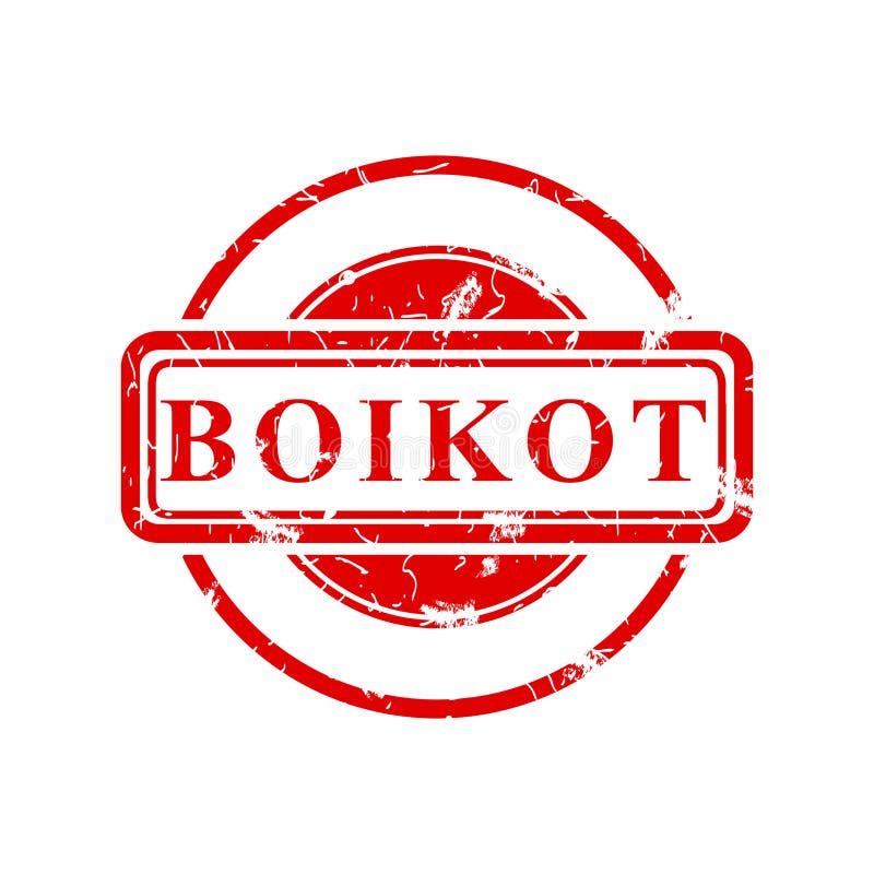 Boikot, Boycott in Indonesia Languange, Simple Vector Circle Rust Dirty ...