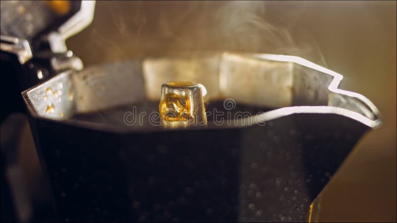 Boil the Coffee in the Coffee Maker and Make Steam and Condensate ...