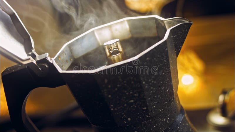 Boil the Coffee in the Coffee Maker and Make Steam and Condensate ...