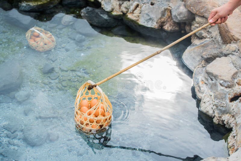 Boil Egg in the Mineral Pool Stock Photo - Image of onsen, asia: 97336166