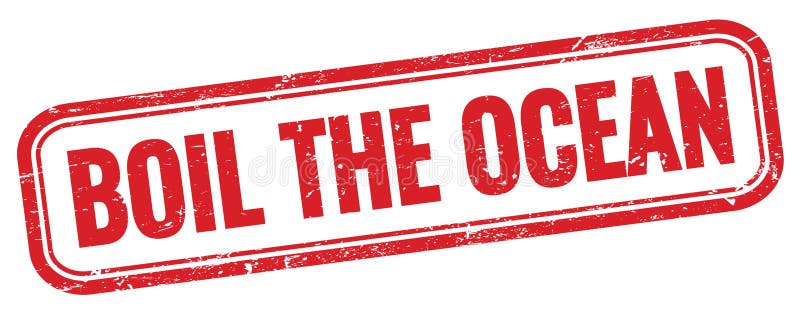 BOIL the OCEAN Text on Red Grungy Vintage Stamp Stock Illustration ...
