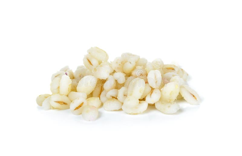Boiled Barley Rice Isolated on White Stock Photo - Image of protein ...