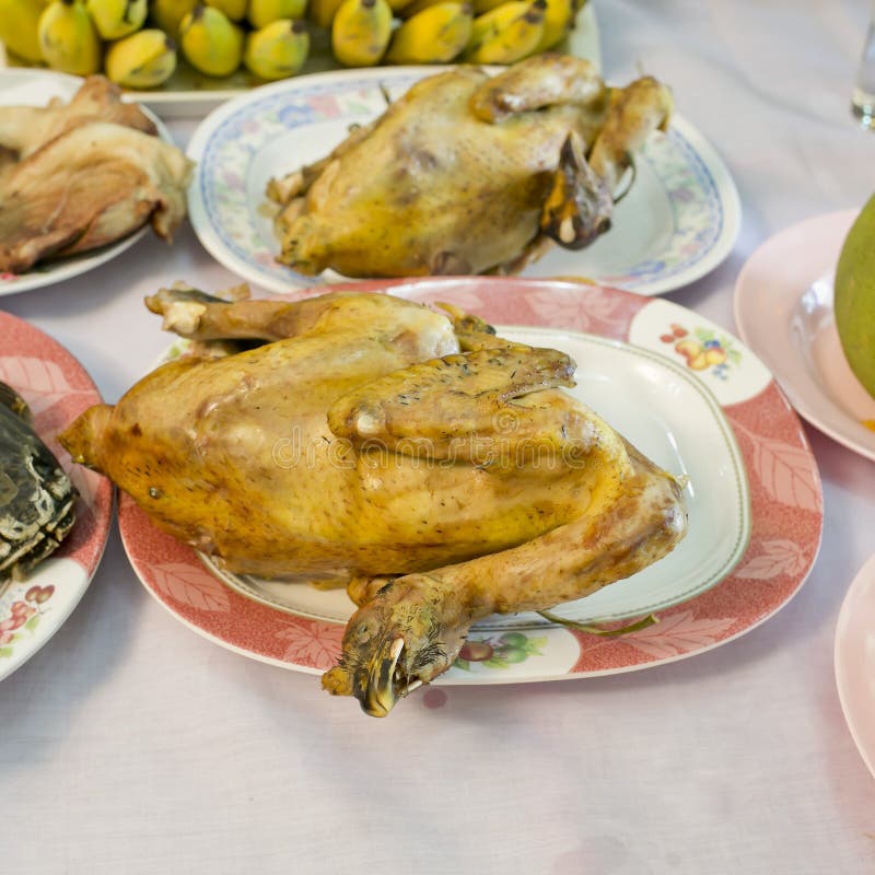 Boiled Chicken for Make a Sacrifice To Gods (among the Chinese) Stock ...