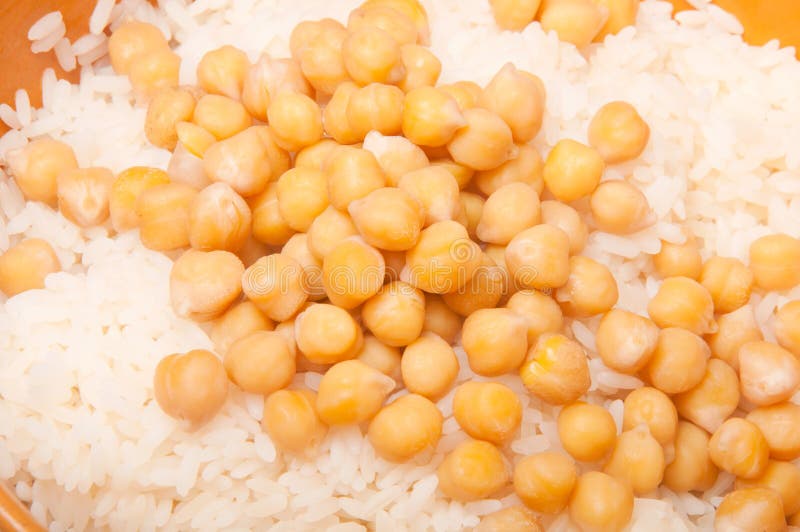Boiled chickpeas with rice stock image. Image of nutrition - 37102399