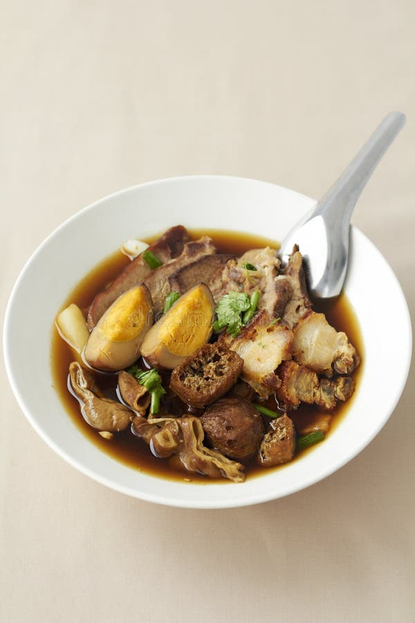 Boiled Chinese Pasta Square Soup Stock Photo - Image of dinner, bowl ...