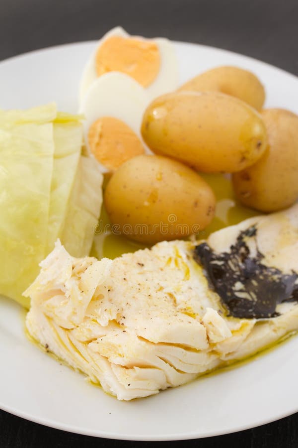 Boiled Cod Fish with Vegetables Stock Photo - Image of prepared ...