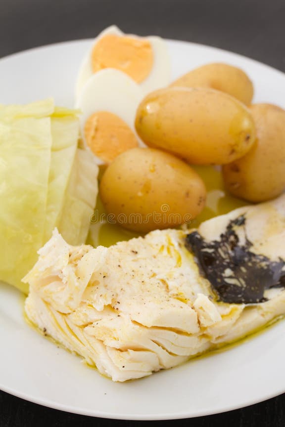 Boiled Cod Fish with Vegetables Stock Photo - Image of prepared ...
