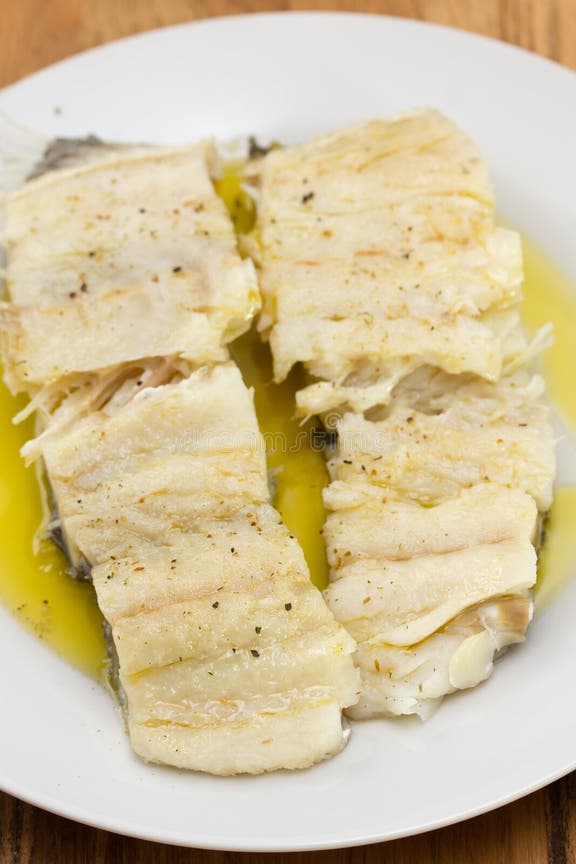 Boiled cod fish stock photo. Image of food, wood, fish - 63702044