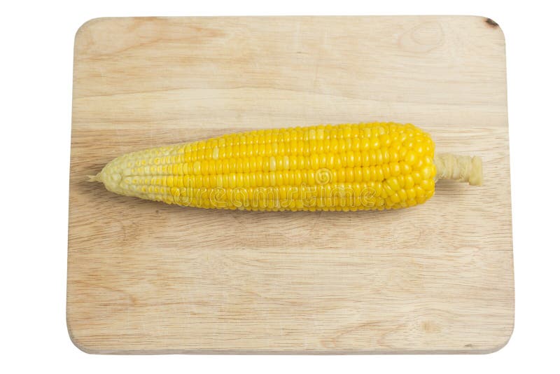 Boiled corn on the block stock image. Image of isolated - 37662663