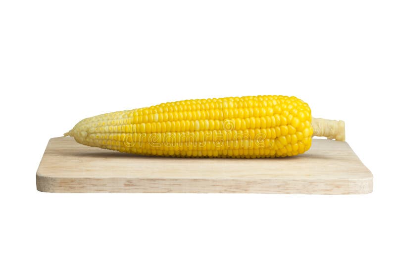 Boiled corn on the block stock photo. Image of cafe, snack - 37662830