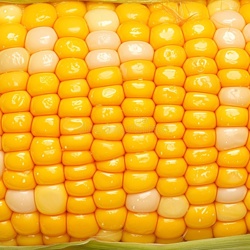 Boiled Corn Close Up Rows of Fresh Golden Yellow Corn Kernels Stock ...