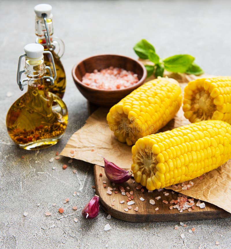 Boiled corn cob stock photo. Image of fresh, maize, plate - 153780856