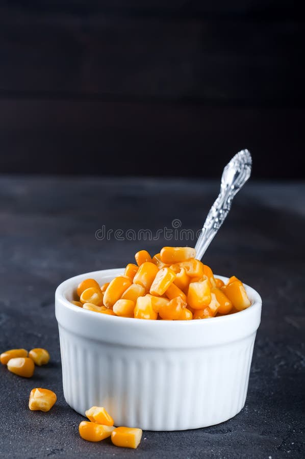Boiled Corn Kernels in White Cups Stock Photo - Image of backgrounds ...