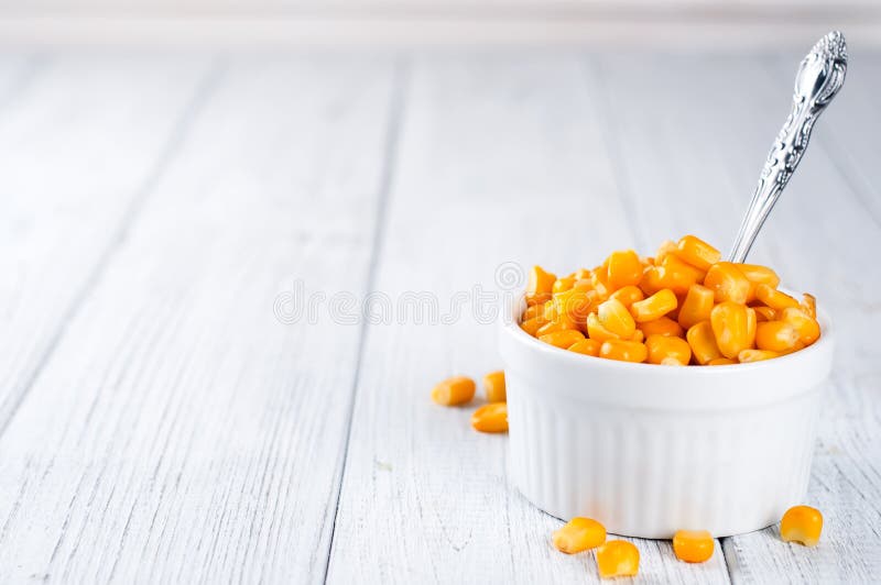 Boiled Corn Kernels in White Cups Stock Photo - Image of healthy ...