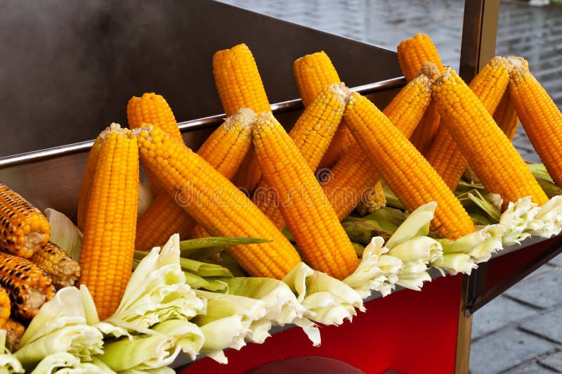 Boiled corn stock image. Image of istanbul, market, yellow - 49590671