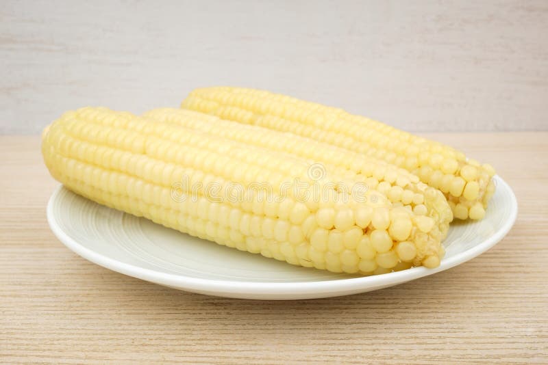 Boiled Corn on White Background Stock Image - Image of grain, grocery ...