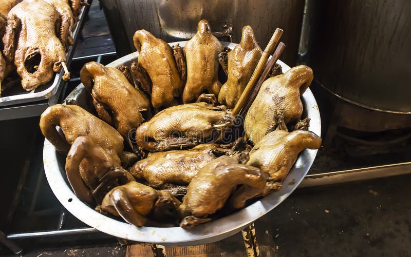 Boiled Duck for Sale in Market. Stock Image - Image of skin, duck ...