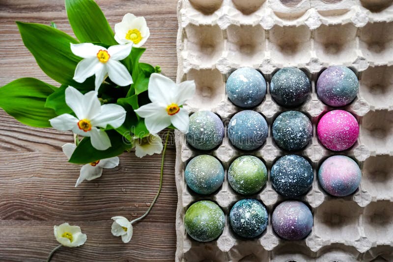 Boiled Easter Eggs Painted in the Style of Cosmos and a Distant Galaxy ...