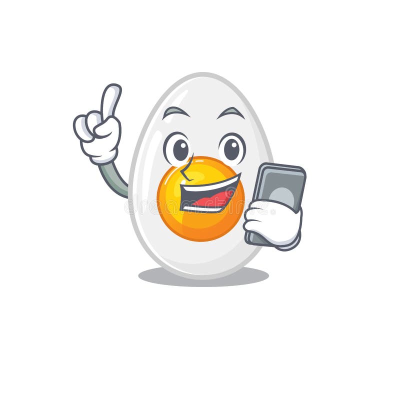Boiled Egg Cartoon Design Style Speaking on a Phone Stock Vector ...