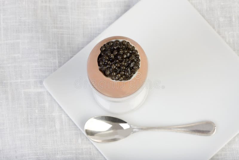 Boiled Egg and Caviar, Sturgeon`s Eggs Stock Image - Image of sturgeons ...