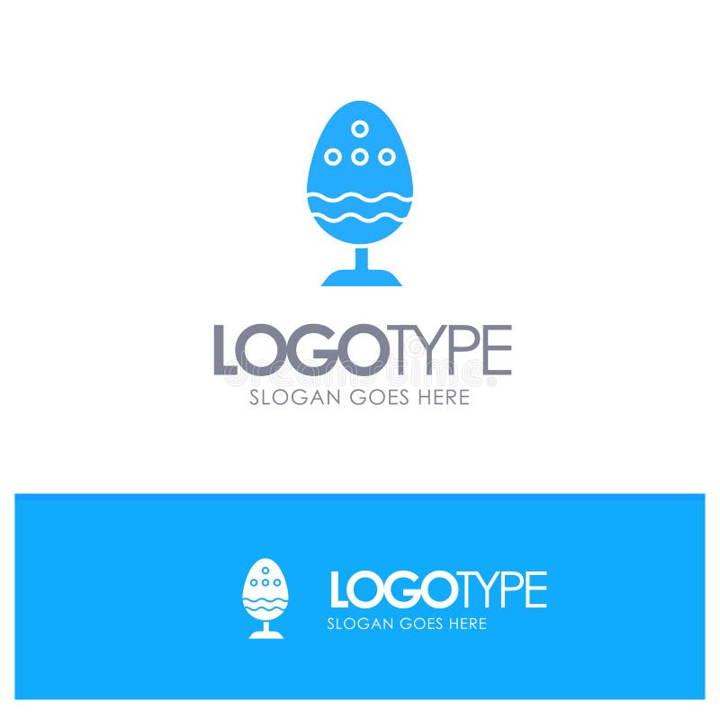 Boiled, Boiled Egg, Easter, Egg, Food Blue Solid Logo with Place for ...