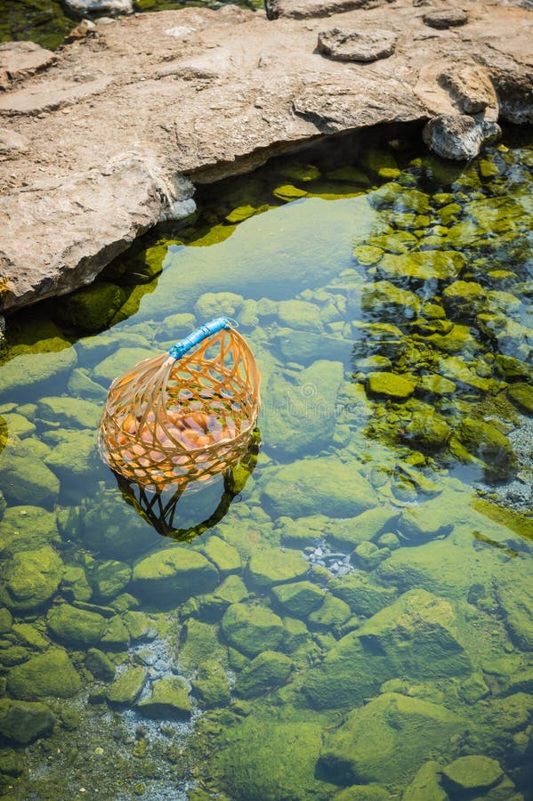 Boiled egg in hot spring stock image. Image of outdoor - 116264115