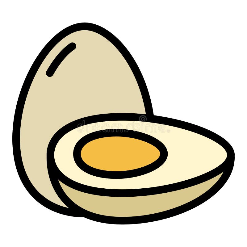 Boiled egg outline icon stock vector. Illustration of single - 126230036