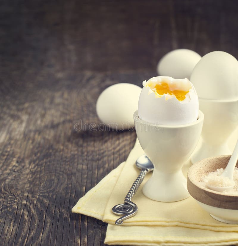 Boiled egg with pink salt stock image. Image of table - 36298073