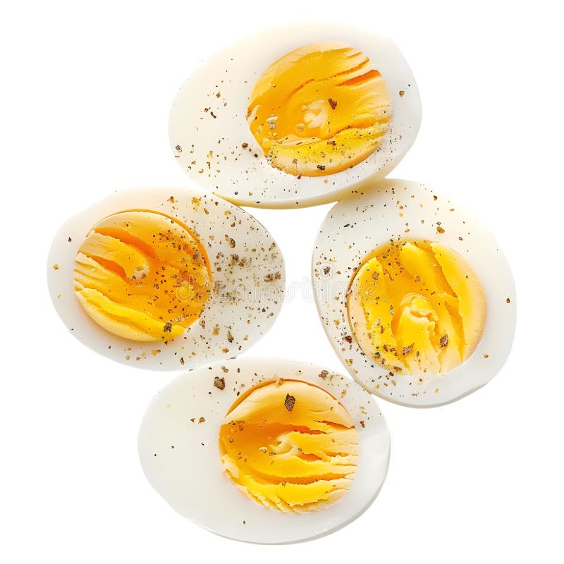 Boiled Egg with Slices on Transparent Background - Ai Generated Stock ...