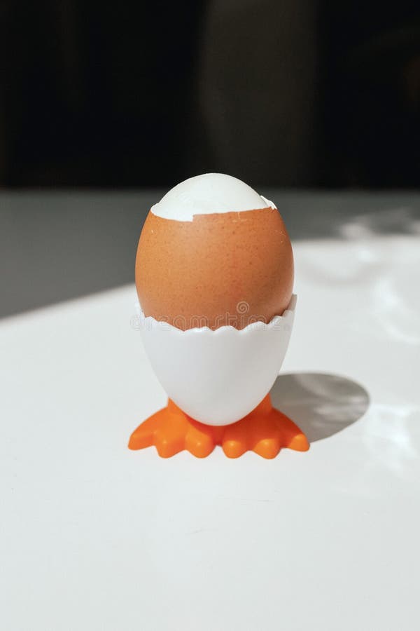 Boiled Egg on a Stand Ready To Eat Stock Image - Image of farm ...