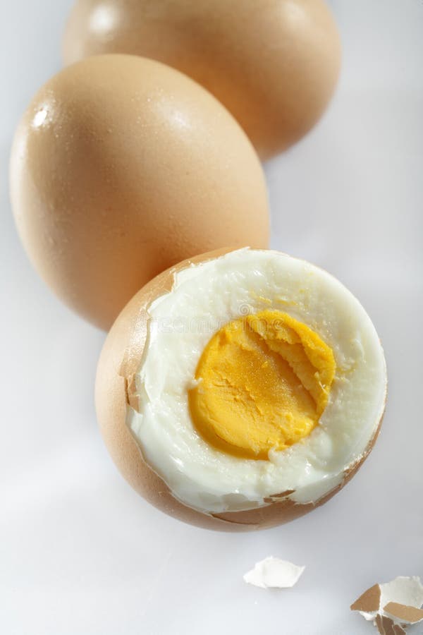 Boiled Fresh Smash Broken Egg for the Breakfast on the Porcelain Stand ...