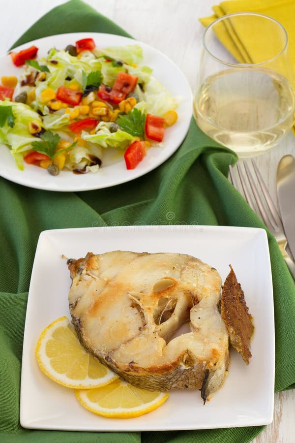 Boiled fish with lemon stock photo. Image of lunch, fish - 27663128