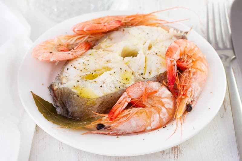 Boiled fish stock image. Image of tasty, leaf, napkin - 41893553