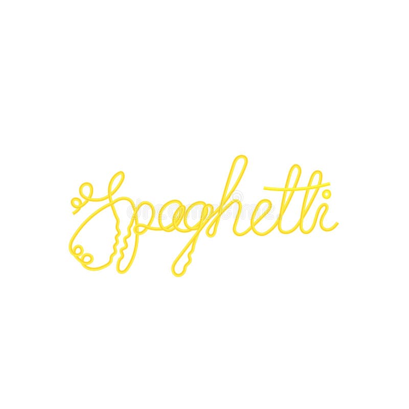 Boiled Floury Spaghetti Text Stock Vector - Illustration of gourmet ...