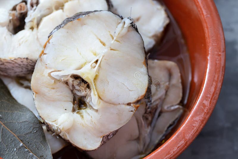 Boiled Fresh Fish in Brown Ceramic Pot Stock Image - Image of dish ...