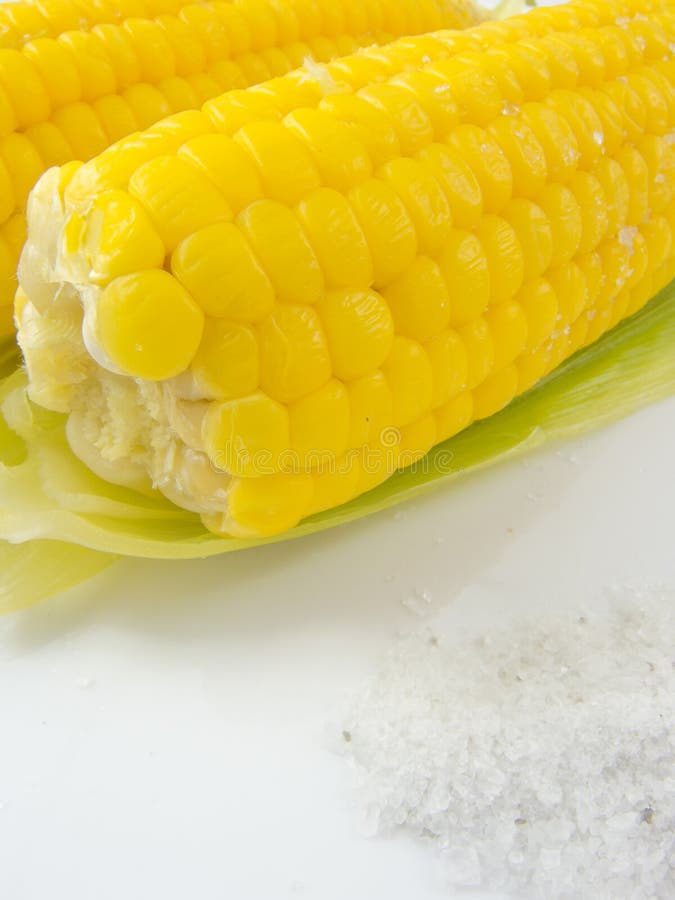 Boiled Fresh Ripe Corn with Salt Stock Image - Image of kernels, cereal ...