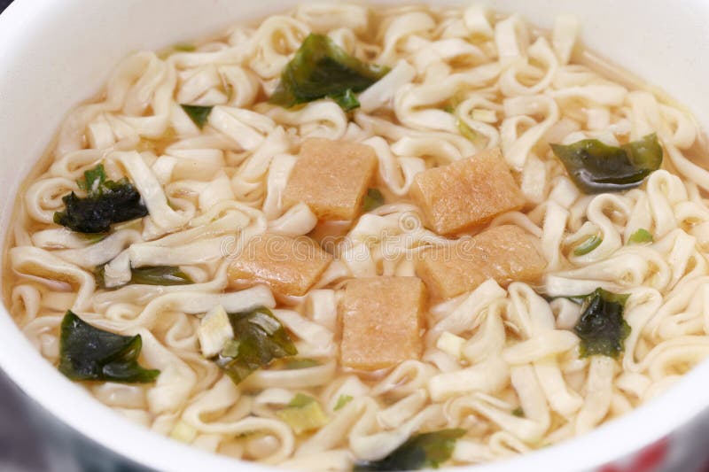 Boiled Instant Udon Noodles in a Cup Stock Photo - Image of ...