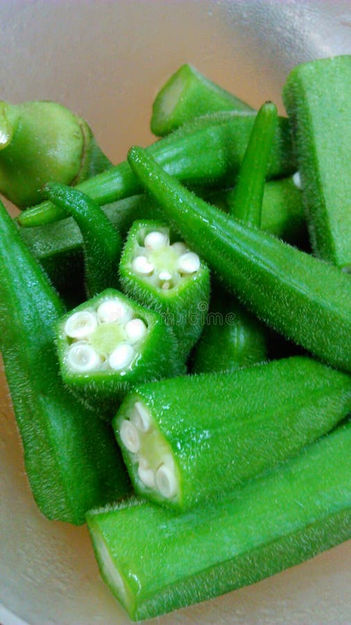 Boiled Lady S Fingers from the Backyard Garden Stock Photo - Image of ...