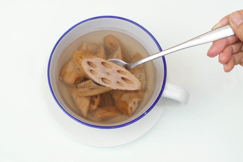 Boiled lotus root stock photo. Image of thai, view, meal - 88005818