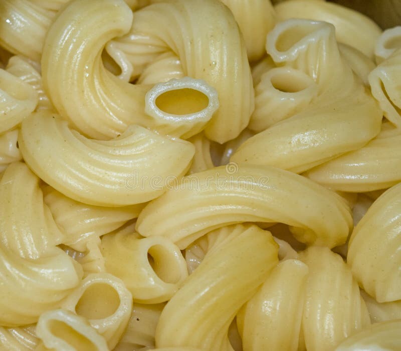 Boiled Macaroni from Durum Wheat Stock Photo - Image of metal ...