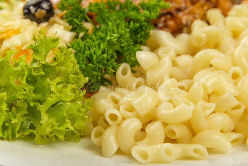 Macaroni Boiled Close Up And Raw Macro Photo Graphy Retro Color Stock ...