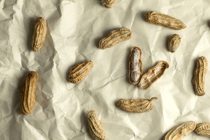 Boiled Peanuts Arrange on Crumpled Paper Stock Image - Image of healthy ...