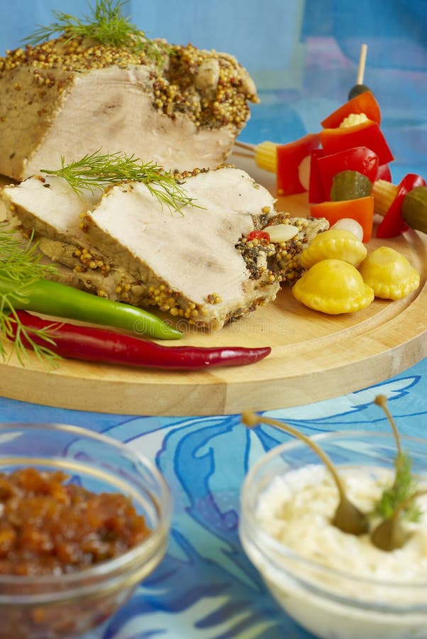 Boiled pork stock photo. Image of garlic, pork, glass - 7099032