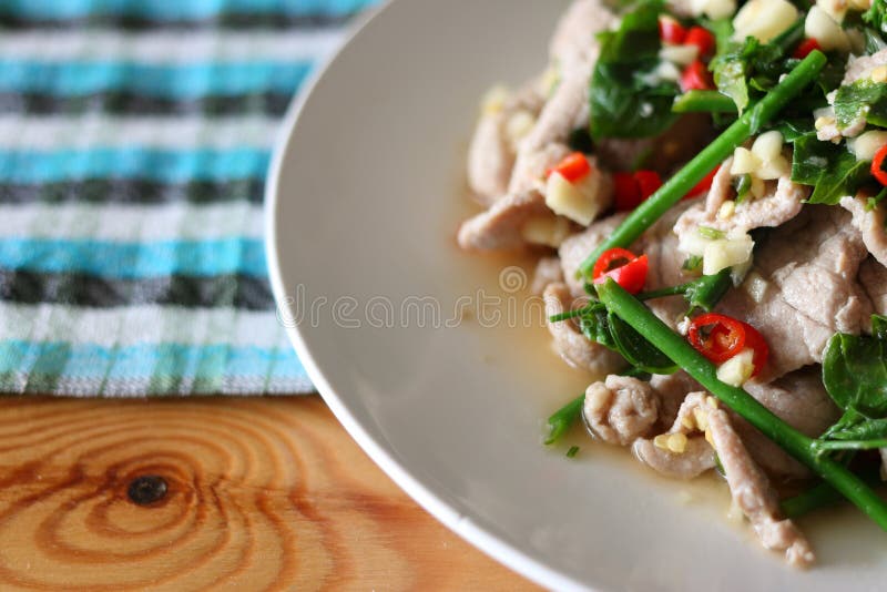 Boiled pork with lime stock image. Image of named, dish - 52085311