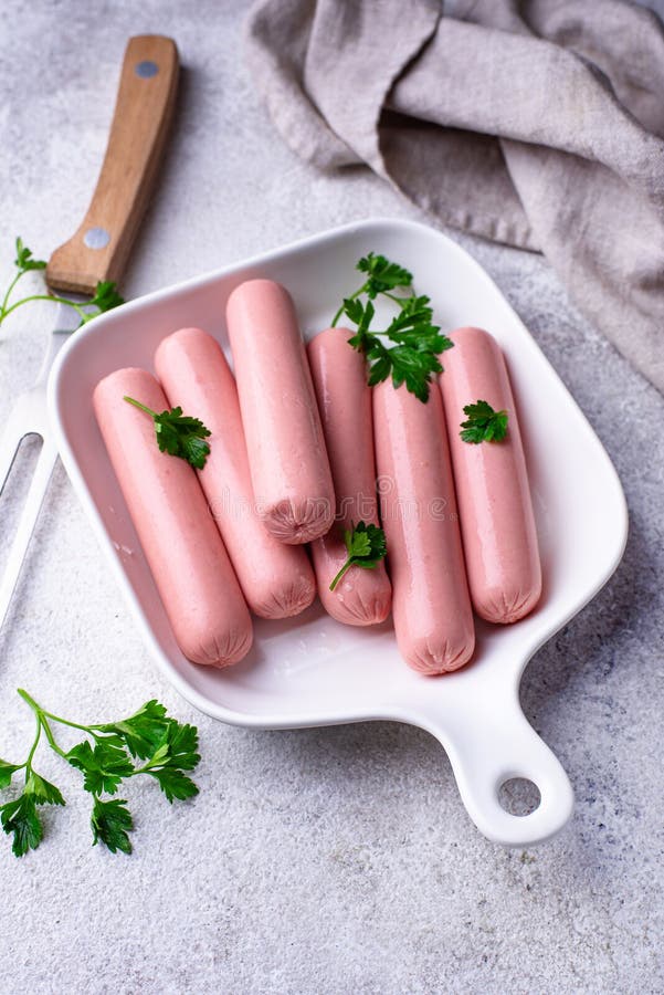 Boiled Pork Sausages with Spices Stock Image - Image of tasty ...
